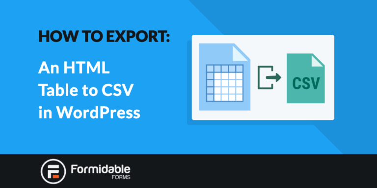 Export View to CSV - Formidable Forms