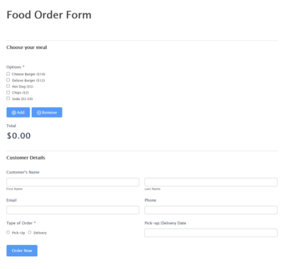 How to Build a Restaurant Take-Out Order Form in WordPress - Formidable