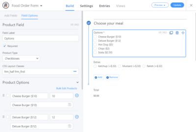How to Build a Restaurant Take-Out Order Form in WordPress - Formidable